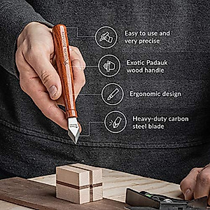 Clarke Brothers Marking Knife – Wood Marking Gauge – Premium Woodworking Tool with Double High Carbon Steel Blade – Quality Design with Ultra-Sharp Blade – Beautiful Wooden Handle