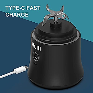 Mulli Portable Blender,Personal Blender for Shakes and Smoothies,Rechargeable Mini Mixer, 20 Oz with Travel Lid for Home/Kitchen/Gym