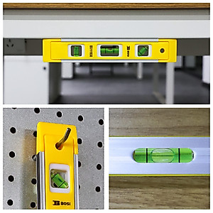 B BOSI TOOLS 9 Inch Magnetic Torpedo Level, Magnetic Box Level 45°/90°/180° Bubbles, Small Level Tool for Measuring