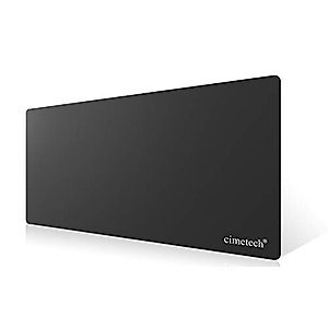 cimetech Gaming Mouse Pad XXL Comfortable Superfine Fiber Desktop Extended Large Mouse Pad Waterproof Keyboard Mat with Non-Slip Base, Smooth Surface for Computer and Desk (25.3✖12.4✖0.04inches)-Black