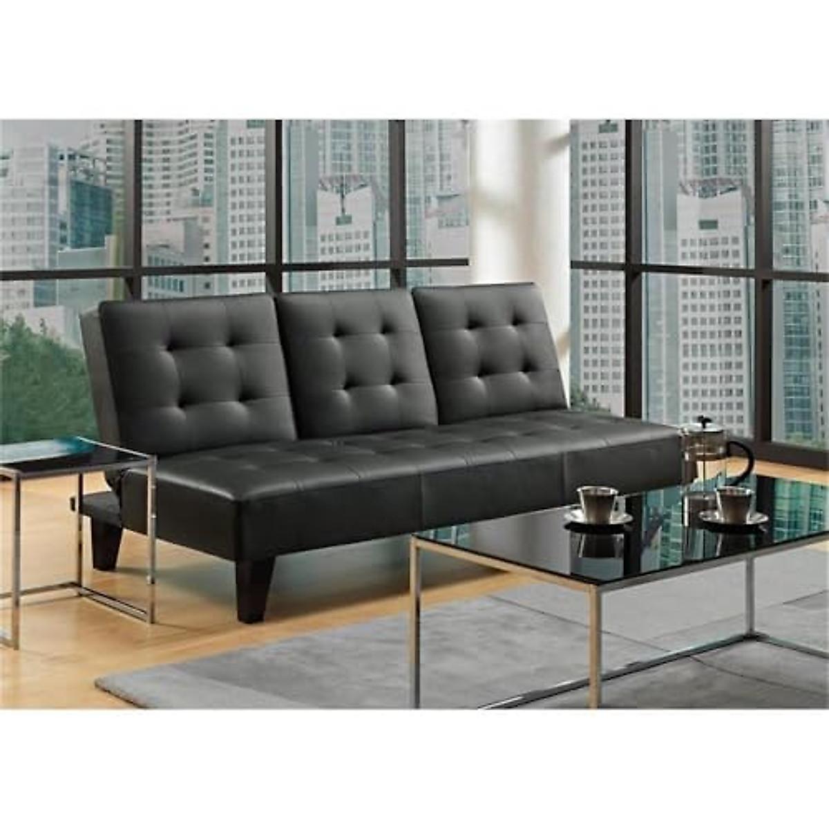 DHP Madison CupHolder Futon in Black