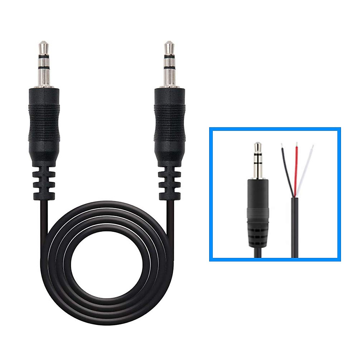 DAOKI 6PCS PAM8403 3W+3W Digital Power Amplifier Board DC 5V Dual Channel Stereo Power Amplifier Module with Volume Control Potentionmeter with 6PCS Knob Cap, 3PCS 3.5mm Audio Jack Cable