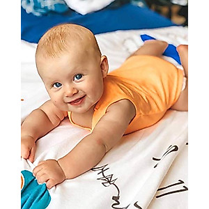 Nurture Bird Baby Monthly Milestone Blanket | Includes Cloud Frame | Large Soft Fleece Month Blanket | Newborn Photography Gift for Baby Shower | Blue Mountain Adventure | 50” x 40”