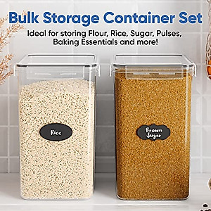 Chef's Path Extra Large Food Storage Containers with Lids Airtight (6.5L|220 Oz|2 Pack) for Flour, Sugar, Rice & Baking Supply - Airtight Kitchen & Pantry Bulk Food Storage for Kitchen Organization