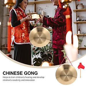Generic Gong with Mallet, 32 cm/12.59inch Tam Tam Gong Traditional Chinese Percussion Instrument, Copper Decorative Chau Gong for Home, Office(42O43FLA148)