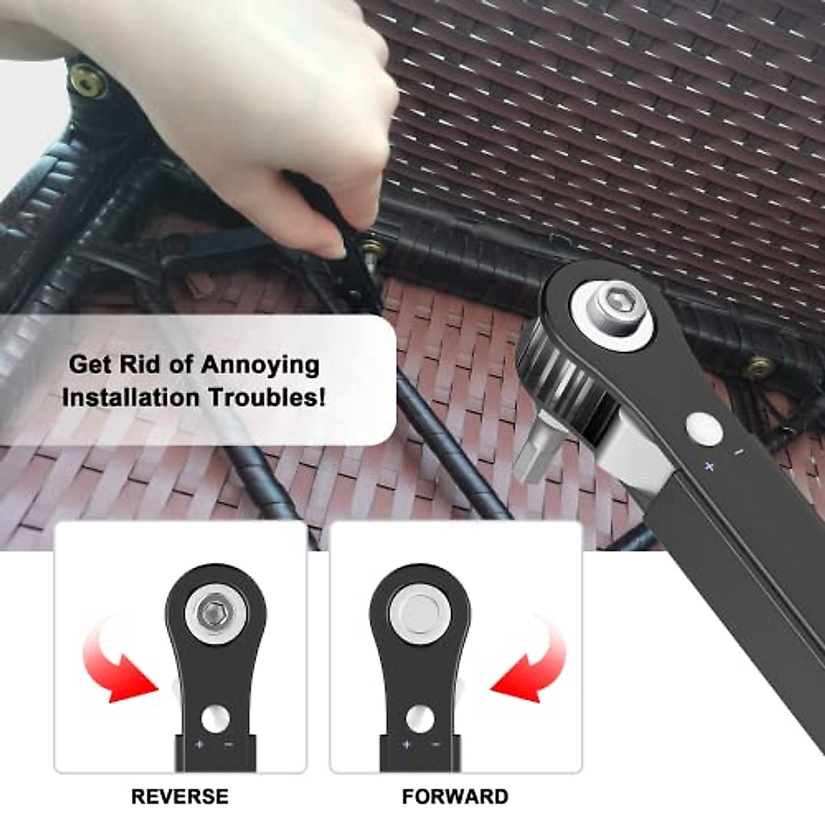 Mr IRONSTONE 4 Pieces Patio Furniture Set, Outdoor 2 Rattan Chairs Wicker Sofa with Tempered Glass Side Table and Soft Cushions, Outdoor Conversation Sets for Patio, Lawn, Garden, Poolside, Balcony