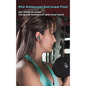 M48-Wireless Bluetooth Headset，Wireless Earbuds，Noise Cancelling Earbud，HD Sound Quality，deep bass，Sports Game headse，IPX6 Waterproof Stereo, Support to Summon The Voice Assistant, Black