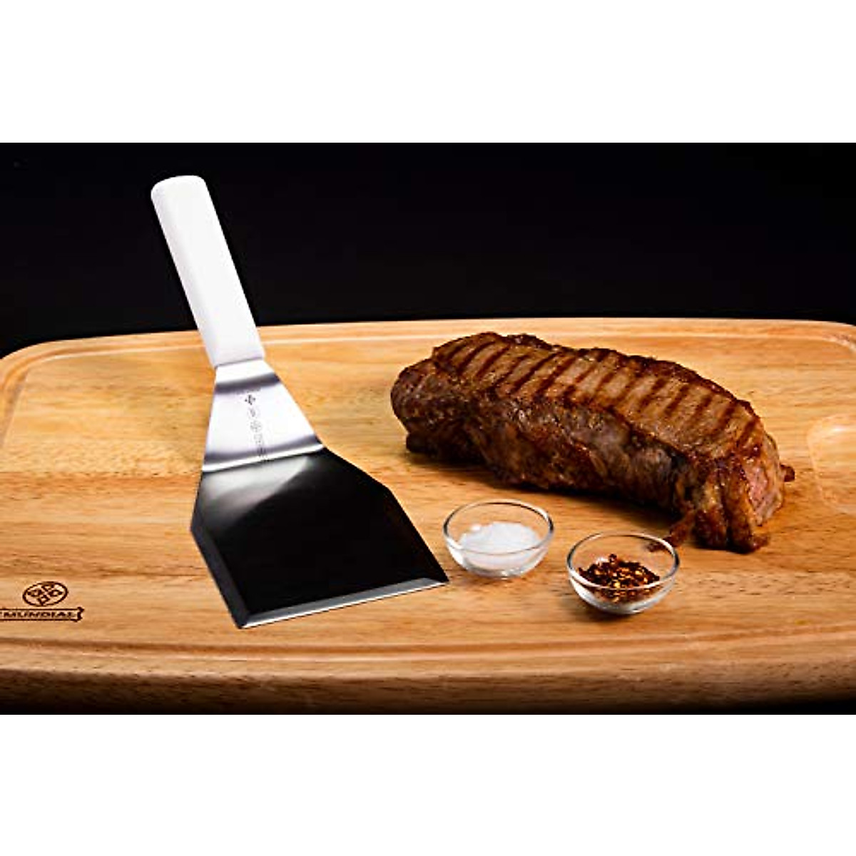 Mundial 5600 Series 5-Inch by 4-Inch Steak and Hamburger Turner with White Handle
