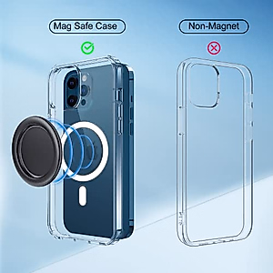 Removable Magnetic Disk Base Compatible with Magsafe Wireless Charge for Socket Grip, Magnet Disc Plates for Collapsible Cell Phone Finger Ring Holder Stand for iPhone 14 13 12 Pro Max Mini & Mag Case