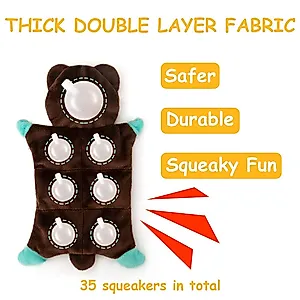 No Stuffing Dog Toys,5 Pack Dog Squeaky Toys Crinkle Plush Dog Toys Set for Puppy Teething, Durable Dog Chew Toys for Small Medium Dog,Cute Holiday Pet Toys for Playing Training Reducing Boredom