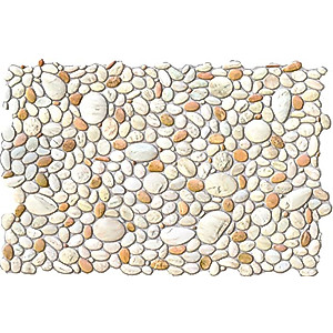 Retro-Art 3D Wall Panels, Pack of 6, Natural Pebble in Beige Sand, PVC, 25.2" x 38.6", Cover 40.53 sq.ft, 242PP