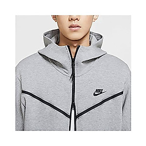 Nike Men's Sportswear Tech Fleece Full-Zip Hoodie, Dark Grey Heather/Black, X-Large