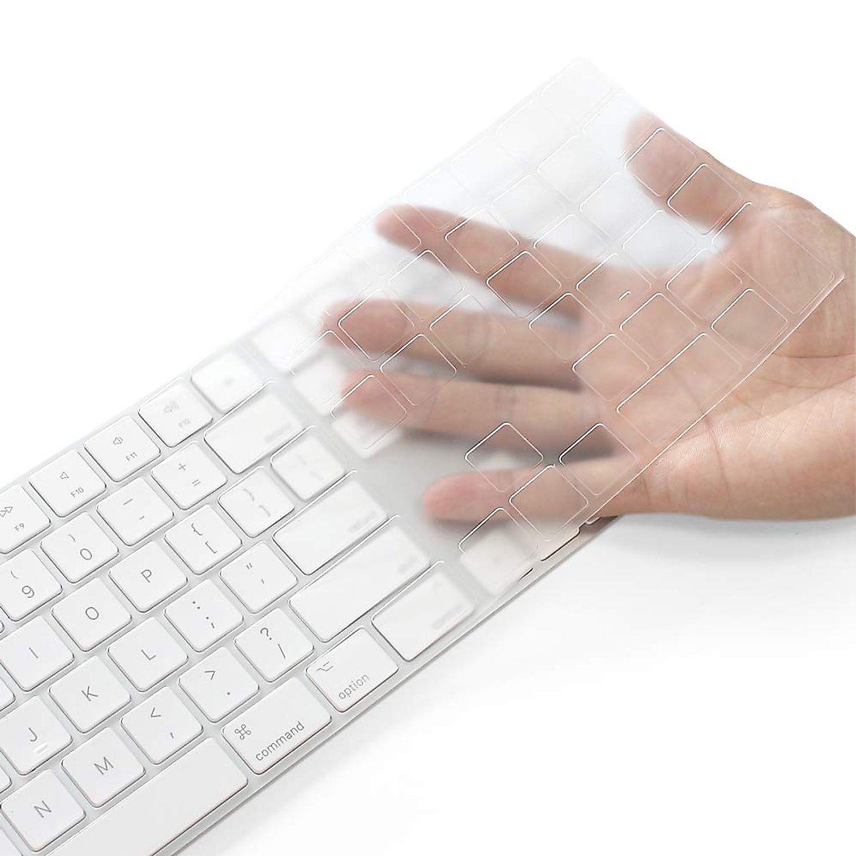 ProElife Keyboard Cover Skin for 2018-2017 Apple Magic Keyboard with Numeric Keypad A1843 US Enter MQ052LL/A Wireless Bluetooth Keyboard Ultra Thin Full Size TPU Protector, 0.13 mm, Transparent Clear