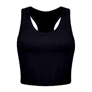 Aniywn Sleeveless Workout Tops for Women Racerback Cropped Tank Top Slim Fitted Exercise Yoga T-Shirts Gym Running Shirts