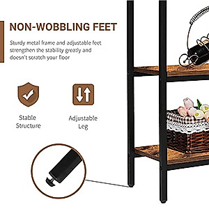 WEENFON Narrow Console Table, 39.4”Long Sofa Table, 3 Tier Entryway Table, Living Room Tables,Rustic Entrance Table for Hallway, Corridor,Kitchen, stairwell,Steel Frame, Rustic Brown