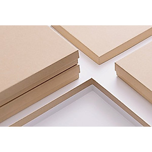 MESHA Cardboard Paper Box for Jewelry and Gift 8x5.5x1.25 Inch Thick White Paper Box With Cotton Lining (Brown-10Pcs)