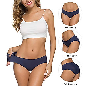 Altheanray Women’s Seamless Underwear No Show Panties Soft Stretch Bikini Underwears 6 Pack(3081M-color12)