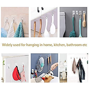 COLOGO Adhesive Hooks 20 Pack 22lb(Max) Adhesive Wall Hooks, Heavy Duty Self Adhesive Hooks for Kitchens, Bathroom, Office