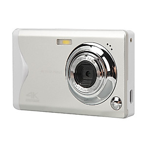 HD 4K Digital Camera for YouTube, 48MP 16X Zoom Vlogging Camera Anti Shaking Small Compact Camera with Wide Angle Lens & Fill Light & Flip Screen for Photography and Video (White)