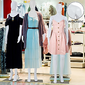 Female Mannequin Full Body Dress Form Sewing Dress Model Stand Adjustable Dress Mannequin 69" Detachable Manikin Body Display Head Rotation Manikin Torso Stand w/ Metal Base, White