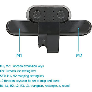 Diyeeni Paddles for PS4 Controller, 10 Key Back Attachment, Controller Paddles for PS4, Plug and Play, Support for Turbo Burst, Programmable Buttons