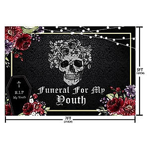 Sendy SENDY 7x5ft Funeral for My Youth Backdrop Death to My Twenties Birthday Party Decorations RIP to My 20s Banner Pink One Size
