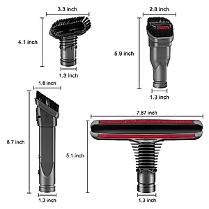 Replacement Attachments Tools Kit for Dyson V6 DC24 DC33 DC35 DC39 DC44 DC58 DC59 DC62 DC74, Dyson Cordless Vacuum Accessories (4 Pcs Set Brush Kit)