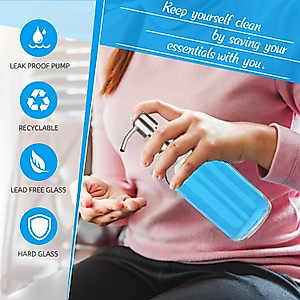 ARKTEK Glass Soap Dispenser - Clear Dish Soap Dispenser for Kitchen, Refillable Liquid Hand Soap Dispenser with Rust Proof Stainless Steel Pump for Bathroom, Countertop (17 Ounce/ 500 ML)