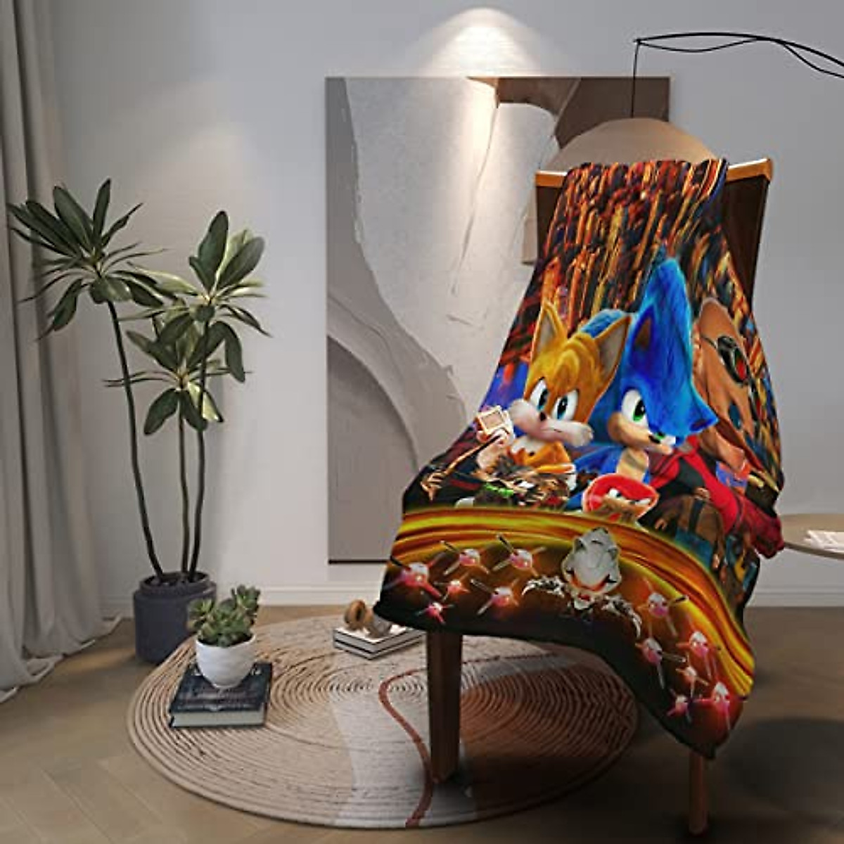 Cartoon Hedgehog Throw Blanket Ultra Soft Flannel Fleece Blanket Livingroom Sofa Blanket Lightweight Plush for Kids Adults 60"x50"