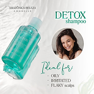 AMAZÓNICA BELEZA AMABELLE Detox Deep Cleansing Shampoo for all Hair Types, Intense Cleaning in Every Pore of the Scalp, 8.45 Oz