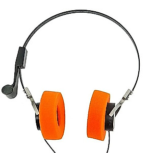 Star Headphones Handmade Hi-Fi Stereo Headset Orange Ear Pad Steel Mesh Cosplay with 3.5mm Jack