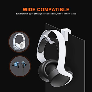 BEJOY Multifunctional Vertical Stand with Headphone Stand, 3-Level Rotate Fans Speed, Dual Type-C PS5 Charging Station with Gaming Headset Holder, 11 Games Boxes Storage, White…