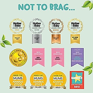 Kinder by Nature Water-Based Baby Wipes - 100% Biodegradable & Compostable, 224 Count (4 Packs of 56) - 99% Water, Plastic-Free Wipes