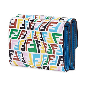 FENDI Vertigo Baguette Multicolor Leather Small Trifold Wallet 8M0395
