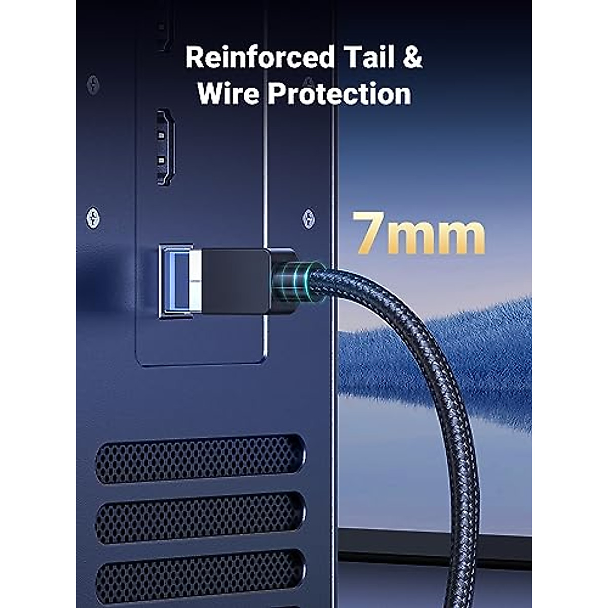 UGREEN Cat 8 Ethernet Cable 25FT, High Speed Braided 40Gbps 2000Mhz Network Cord Cat8 RJ45 Shielded Indoor Heavy Duty LAN Cables Compatible for Gaming PC PS5 PS4 PS3 Xbox Modem Router 25FT