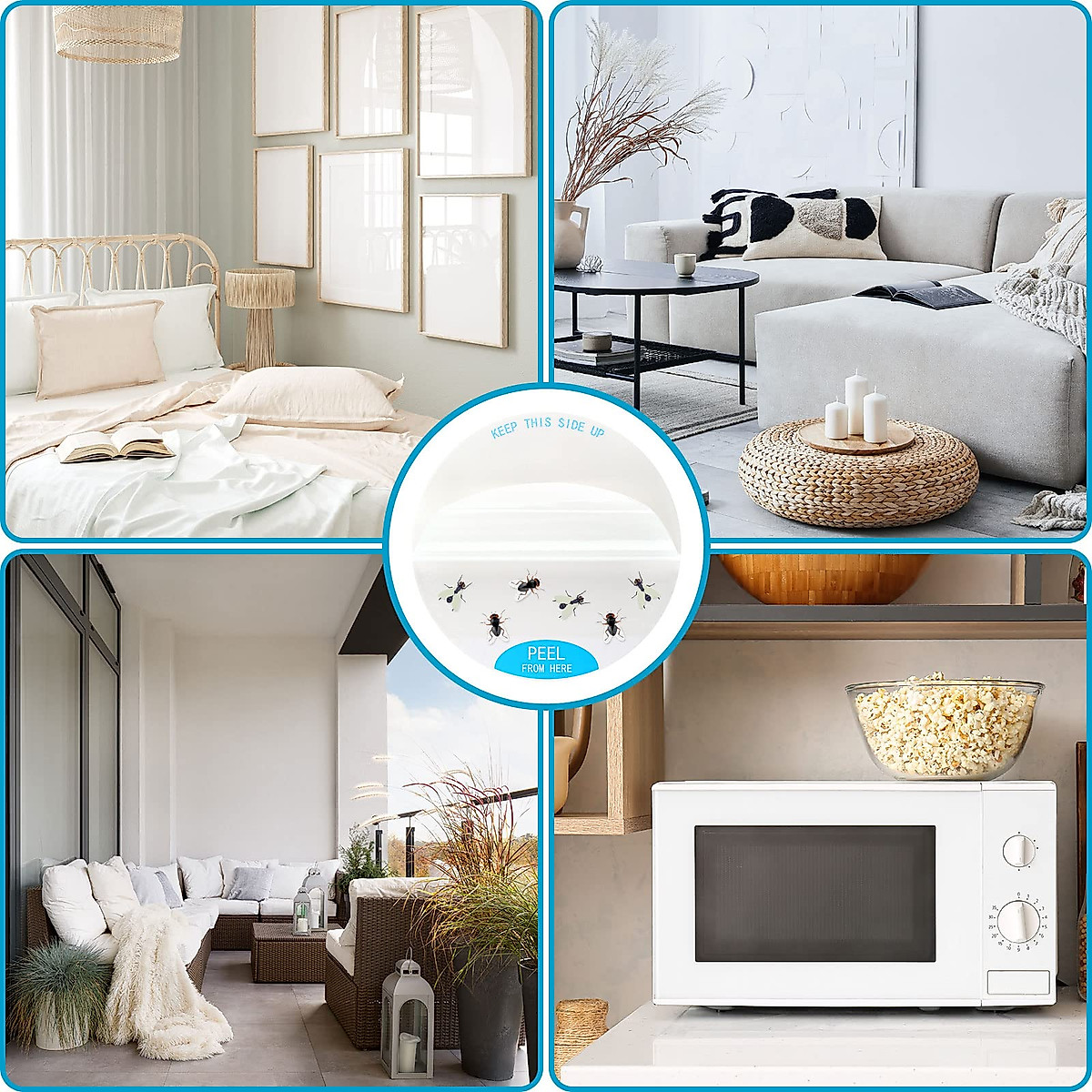 48 Pcs Fly Trap Refill Glue Boards for Mosquito Zapper 3.4" Indoor Insect Trap Refills Glue Pads Flea Trap Replacement Sticky Pads for Mosquitoes Lamp Compatible with 3.4" Katchy Duo Mosquito Killer