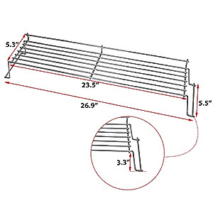 Uniflasy 65054 Grill Warming Rack for Weber Genesis 300 Series Genesis E310 E320 E330, S310 S320, S330(Not Fit Genesis II 300 Grills) 23 1/2 Inch Stainless Steel Grates Warming Grate for 81323, 62749