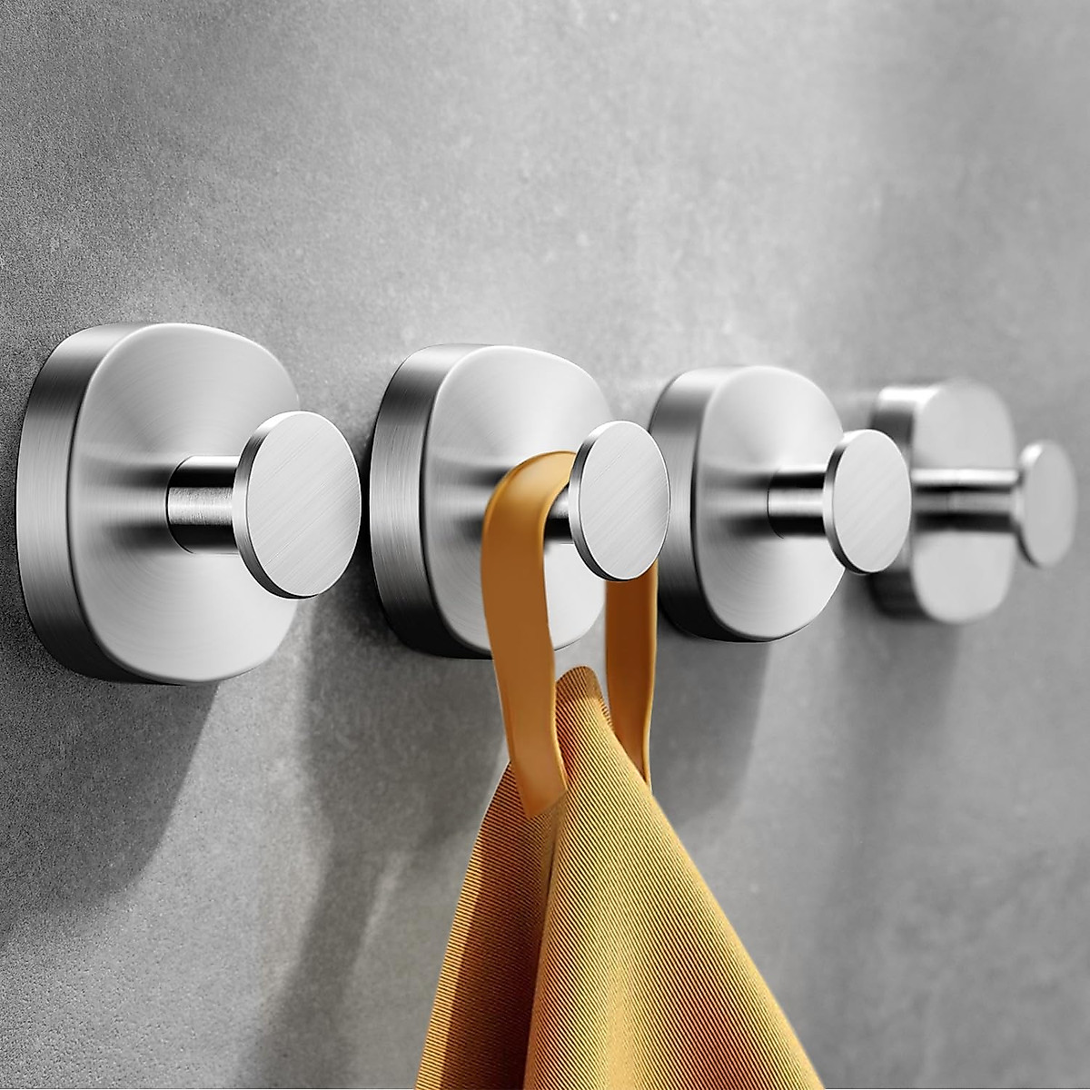 4 Pcs Suction Cup Hooks for Shower, No Drill Suction Cup Towel Hook Shower Hooks for Inside Shower, Stainless Steel Shower Hooks for Towel, Bathrobe and Loofah, 11.02 Lbs Towel Hooks