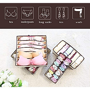 HOOPLE Foldable Organizers, Drawer Storage Boxes, Closet Organizer, Under Bed Organizer 4 Set Simple Houseware (White)