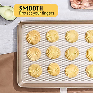 HONGBAKE Half Cookie Sheet 17.5x12 Inches and Half/Quarter/Jelly Roll Baking Sheet Pan Set