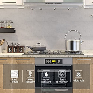 100 Pieces Peel and Stick backsplash 3 x 6 Inches 3D Kara White Stone PVC Composite Wall Tile Stick on Backsplash Tile for Kitchen Bathroom, Laundry Room, Camper, Fireplace