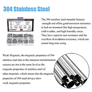 DYWISHKEY 360 Pieces M3 x 4mm/6mm/8mm/12mm/16mm/20mm Stainless Steel 304 Hex Button Head Cap Bolts Screws and Nuts Kit