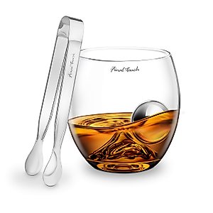 Final Touch On The Rock Glass + Stainless Steel Ball & Tongs (GS349)