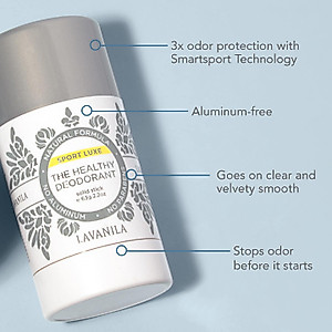 Lavanila Sport Luxe (2-Pack) Aluminum-Free Solid Stick Deodorant for Men & Women - Vegan, Clean, and Natural (2.2 Ounce Each)