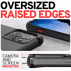 ITSKINS Spectrum Solid Protective Phone Case Compatible with Motorola ThinkPhone, Slim Hybrid Case, Anti-Slip, Heavy Duty Shockproof Cover, Military Phone Case | Black