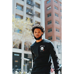 Riot Society Mens Panda Rose Long Sleeve T-Shirt - Black, Large