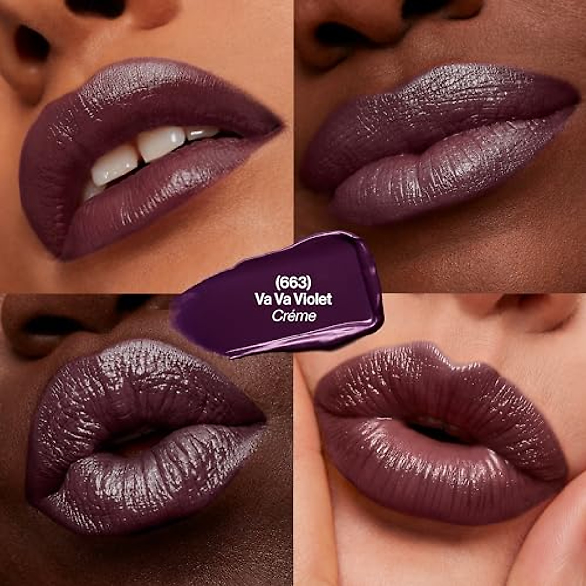 Revlon Super Lustrous Lipstick, Creamy Formula For Soft, Fuller-Looking Lips, Moisturized Feel, 663 Va Va Violet, 0.15 oz