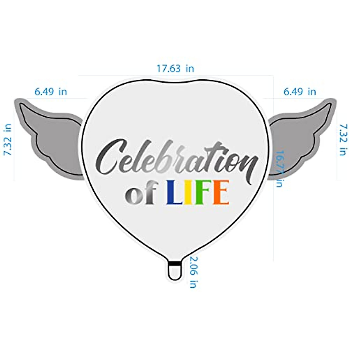 Celebration of LIFE Heavenly Balloons heart shaped with angel wings (Purple)