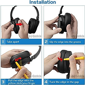 Geekria Sport Cooling-Gel Replacement Ear Pads for Skullcandy Crusher Wireless, Crusher Evo, Crusher ANC, Hesh 3, Hesh Evo, Hesh ANC Headphones Ear Cushions, Headset Earpads, Ear Cups (Black)