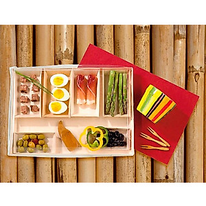 PacknWood -210SAMBQ65 Biodegradable Wood Tray for Serving,charcuterie tray, Samurai Square Wooden Dish,(5 oz, 5.1" x 2.5" x 0.8") - Case of 100
